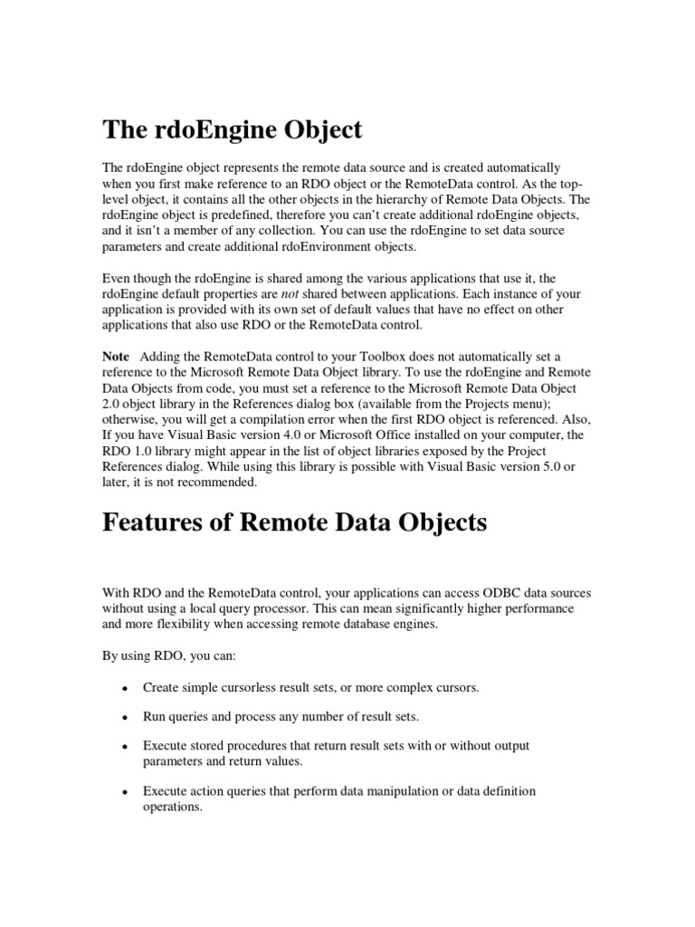Rdo Engine | PDF | Object (Computer Science) | Library (Computing)