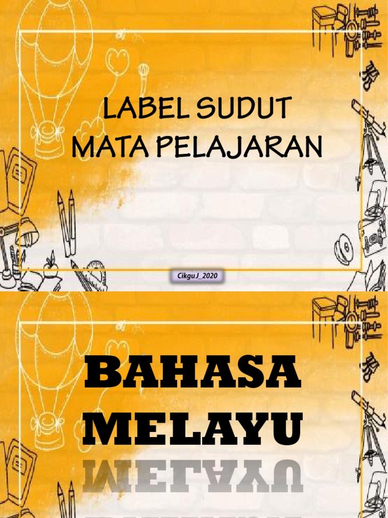 Label Sudut Matapelajaran | PDF