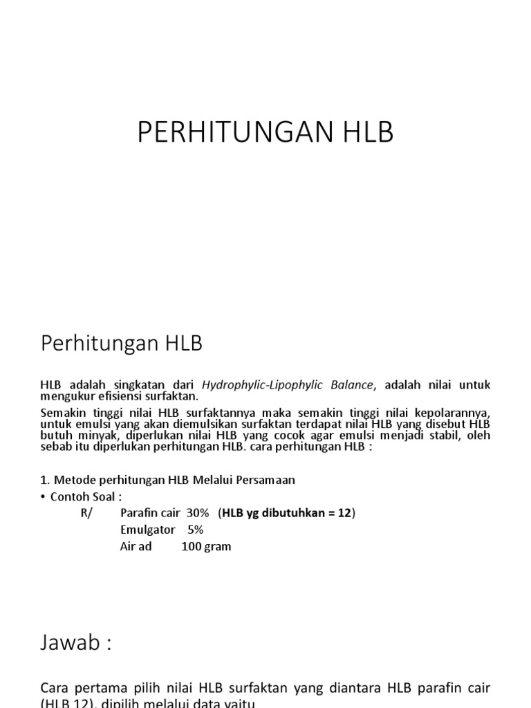 Perhitungan HLB | PDF