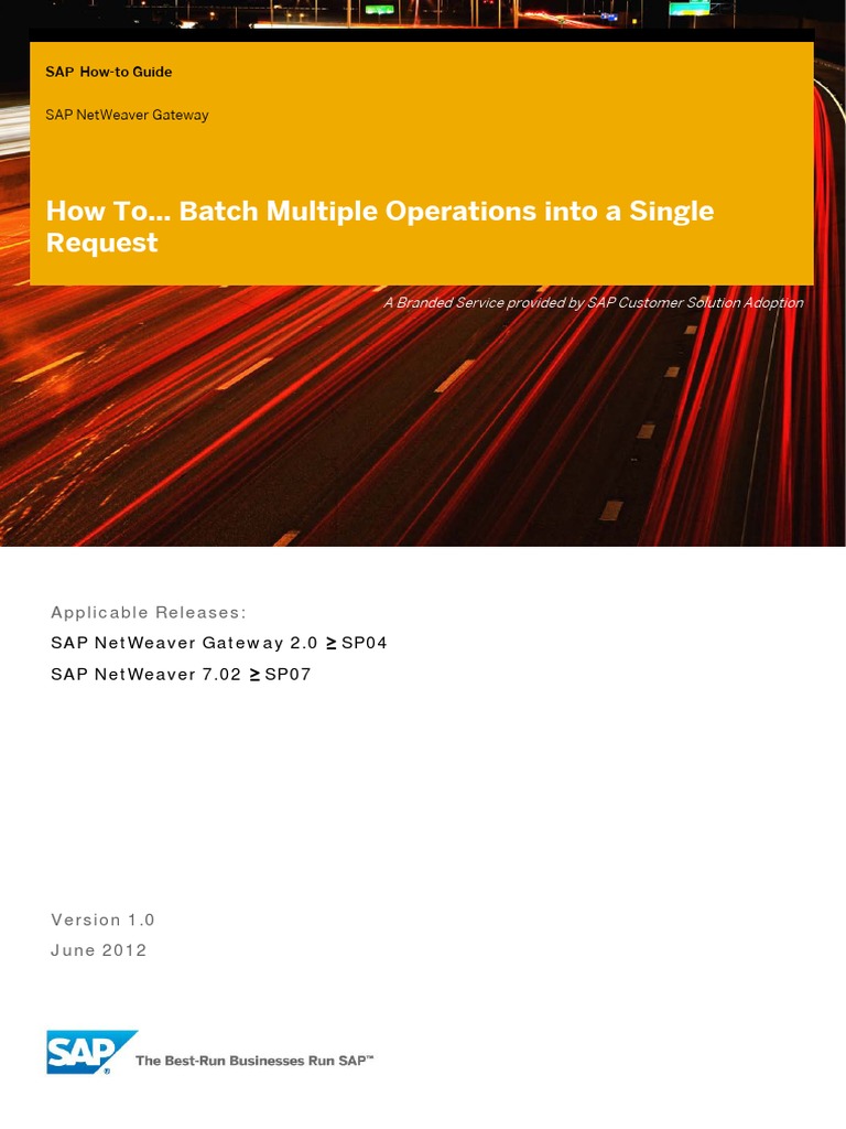 How To Batch Multiple Operations Into A Single Request PDF | PDF