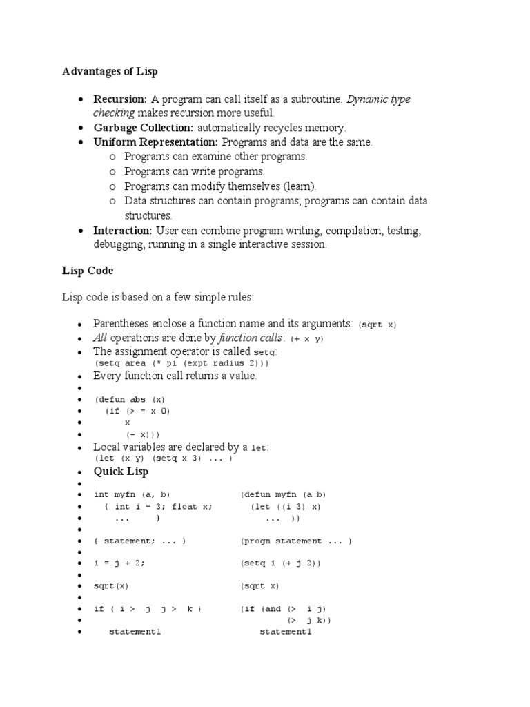 Checking Makes Recursion More Useful Advantages Of Lisp Pdf Subroutine Computer Programming 3312