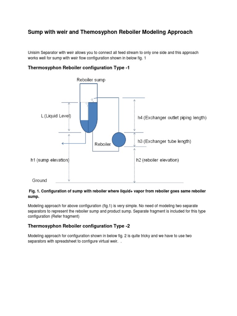 Sump With Weir and Themosyphone Reboiler Modeling Approach | PDF