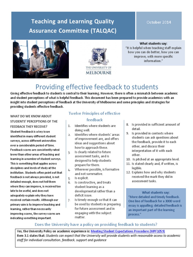 Effective Student Feedback Strategies | PDF