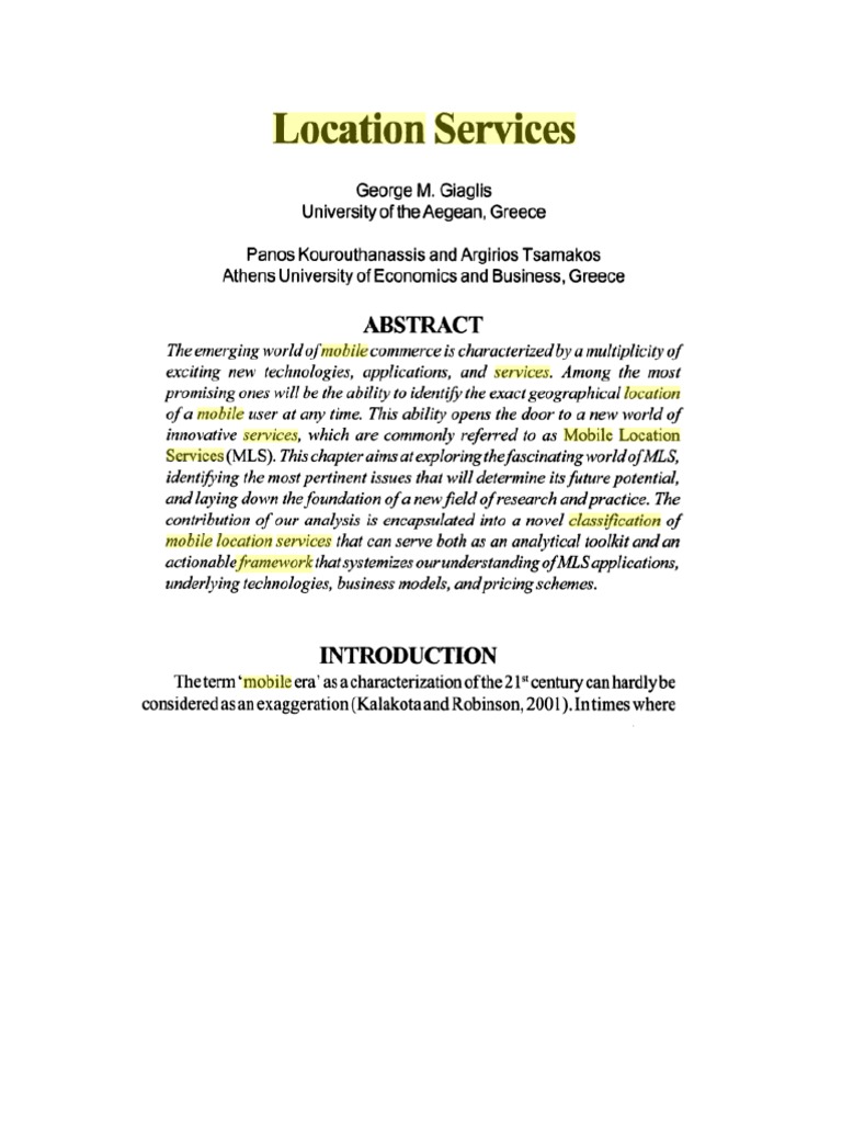 Classification of Location Based Services-FINAL | PDF