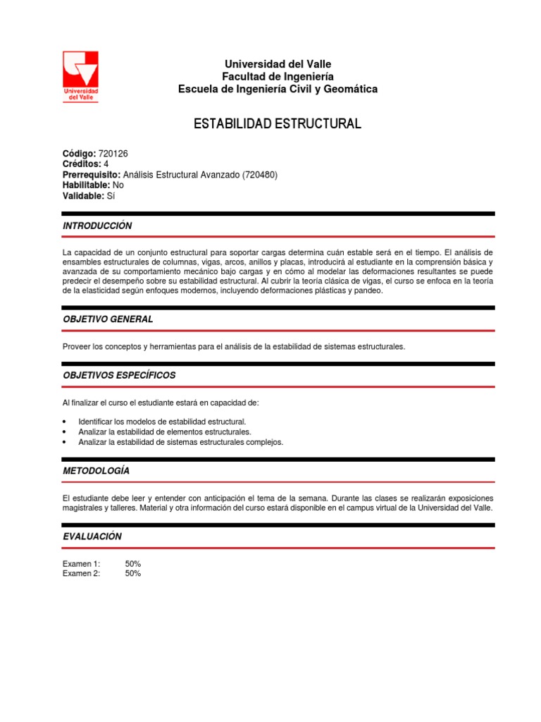 Estabilidad Estructural | PDF
