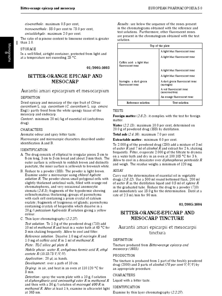 Bitter-Orange-epicarp and Mesocarp Tincture | PDF | Thin Layer ...