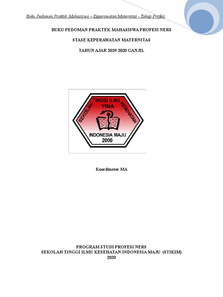 Buku Pedoman Praktek Mahasiswa Profesi Ners Stase Maternitas Fix | PDF