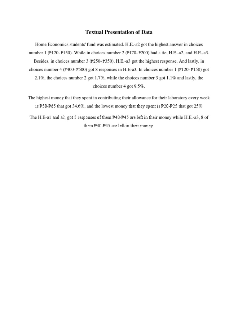 Textual Presentation of Data | PDF | Teaching Methods & Materials