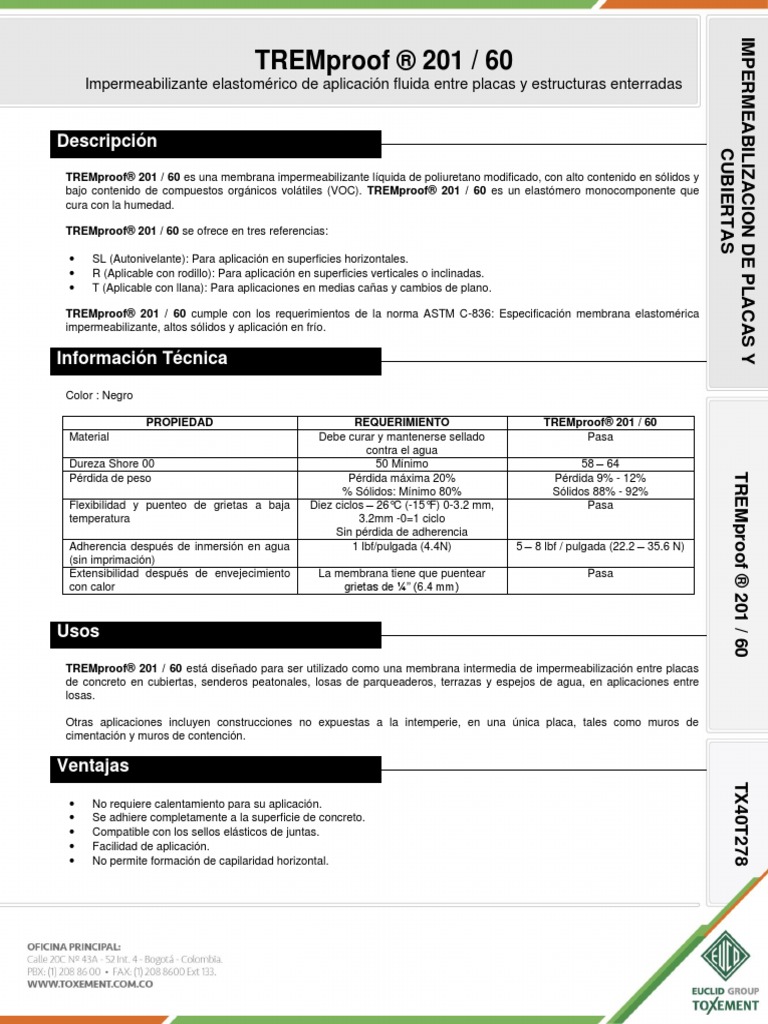 Tremproof 201 60 | PDF