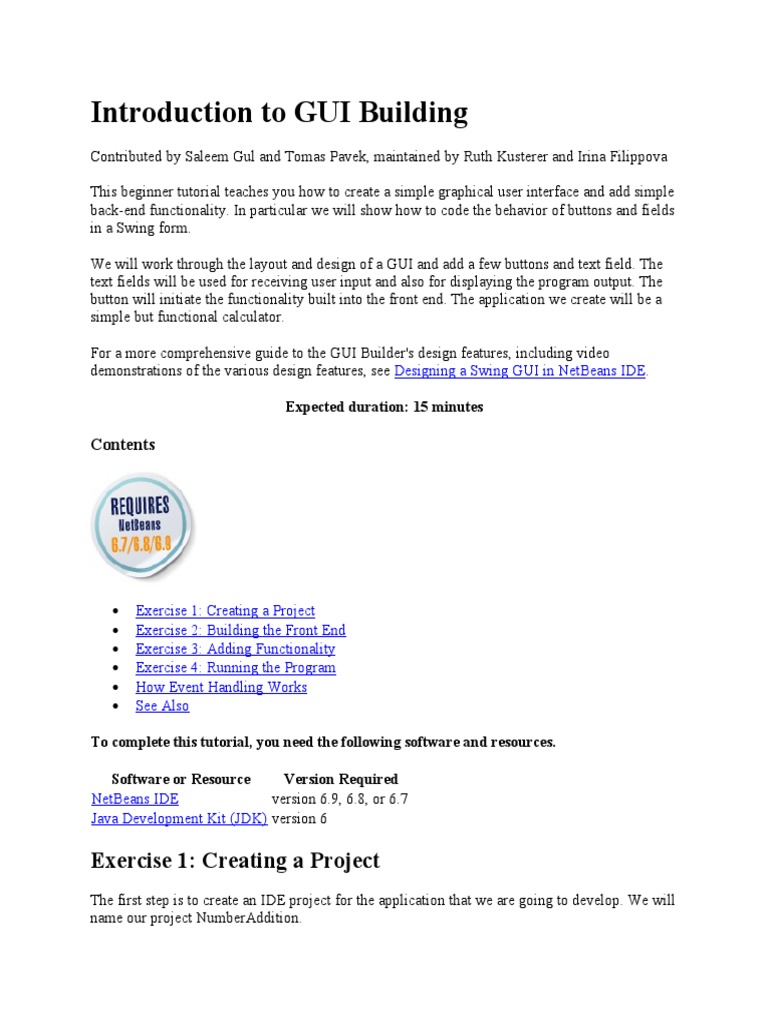 Introduction To GUI Building | PDF | Button (Computing) | Graphical ...