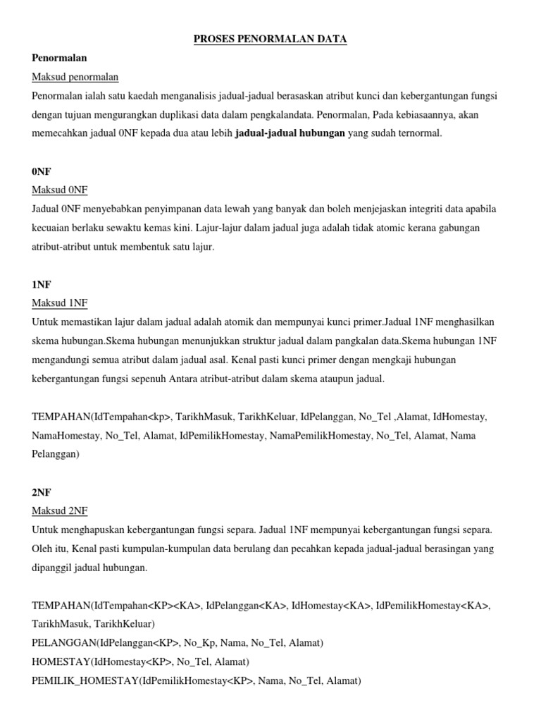 Proses Penormalan Data | PDF