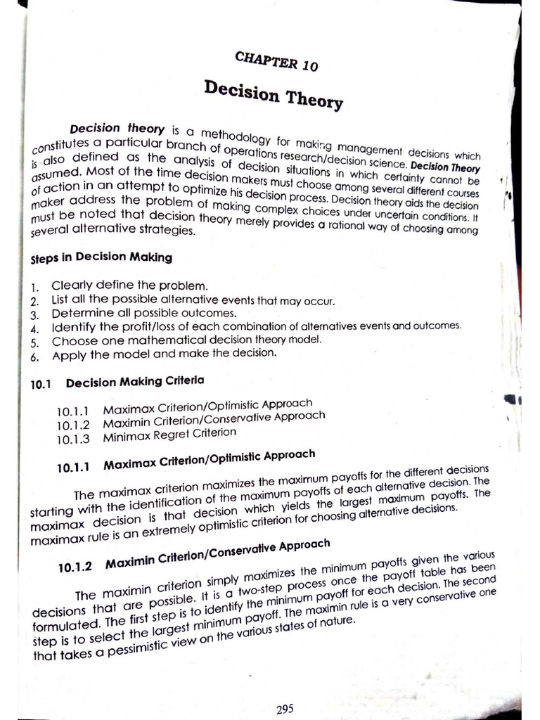 CH10 Decision Theory | PDF