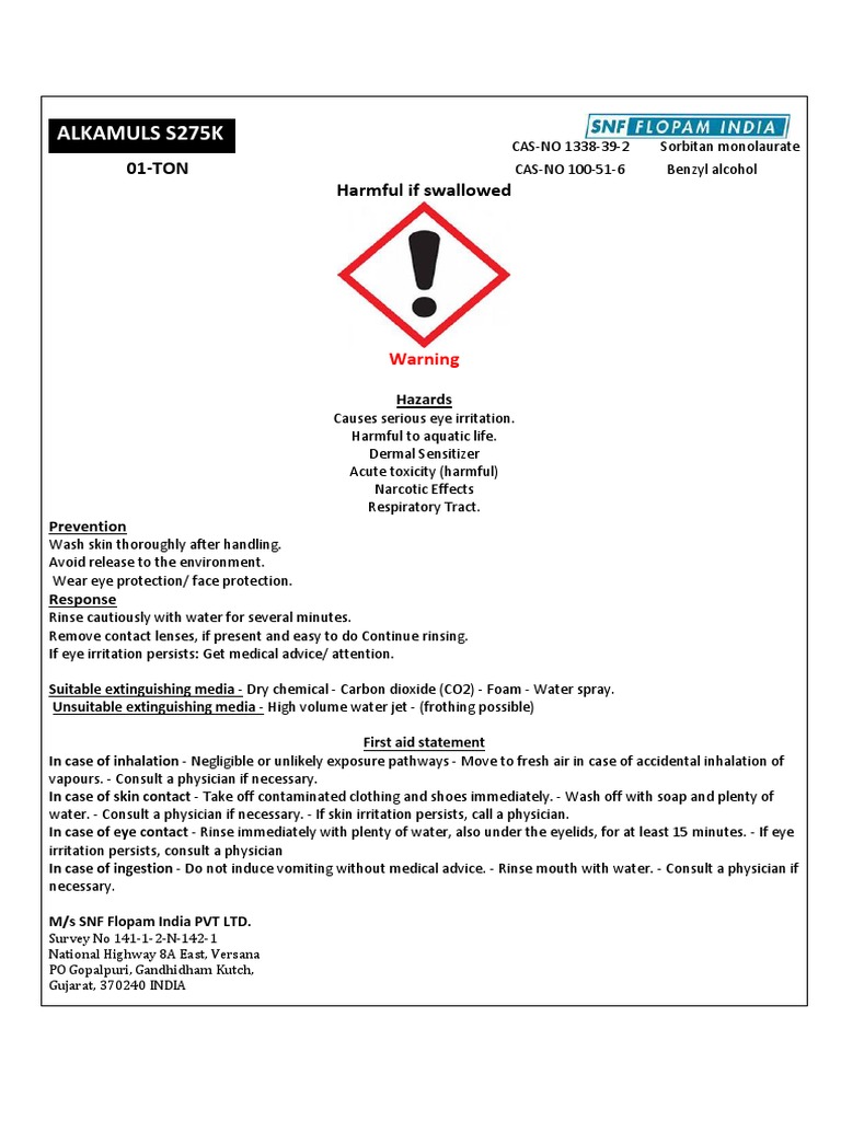 Sorbitan Monolaurate Safety Guide | PDF | Wellness