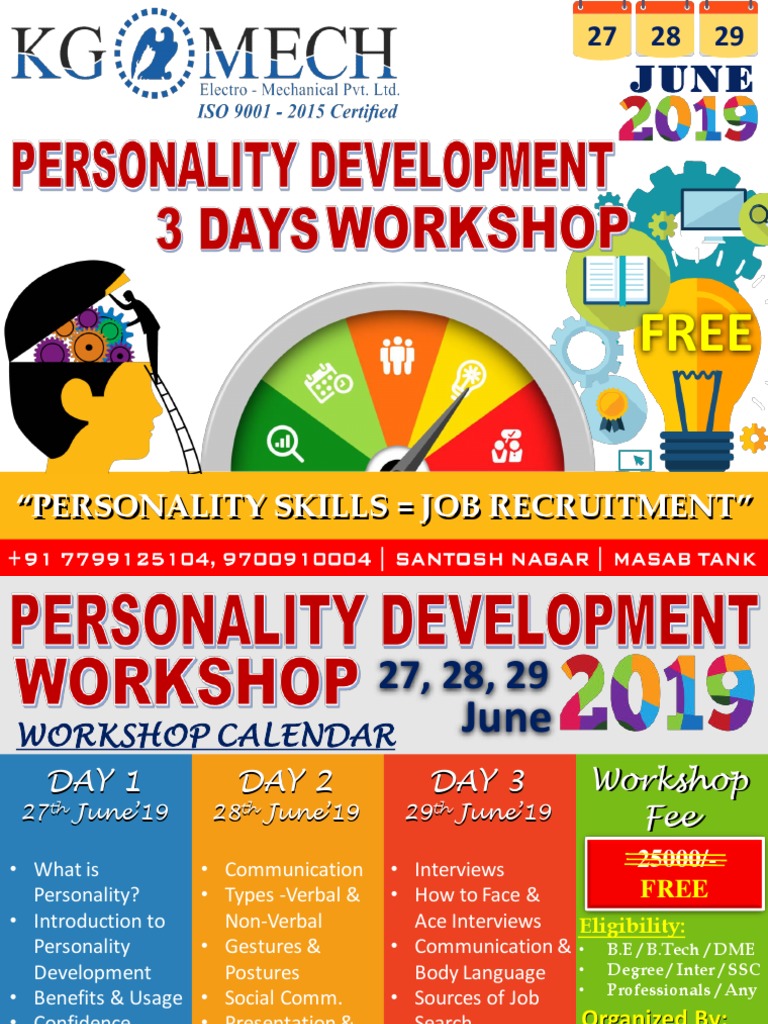 3 Days Free Personality Development Workshop | PDF | Career & Growth