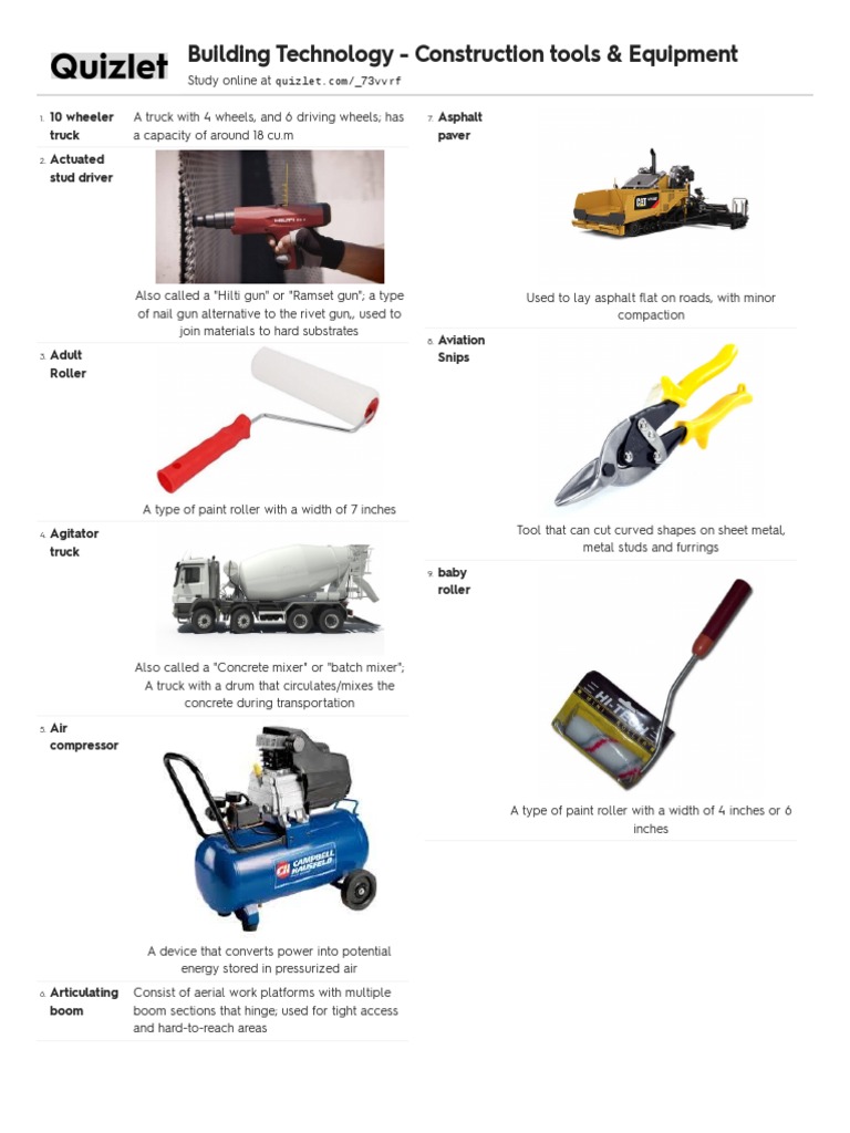Essential Construction Tools & Equipment | PDF