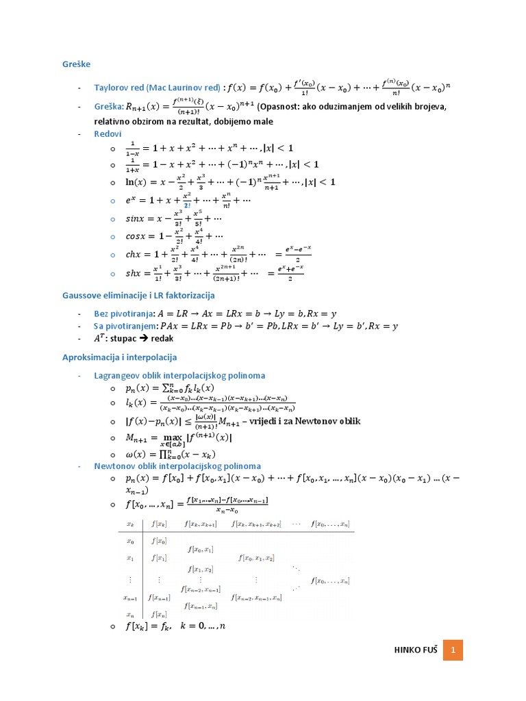 MATEMATIKA 3A - Formule PDF | PDF