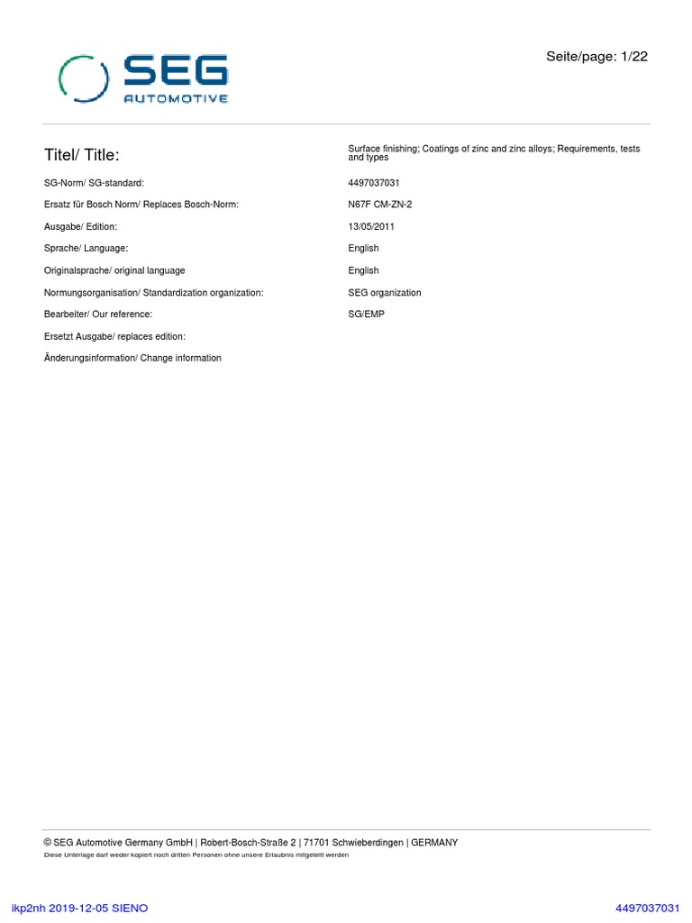 N67F CM-ZN-2 - 5001.110.016 - Norm | PDF