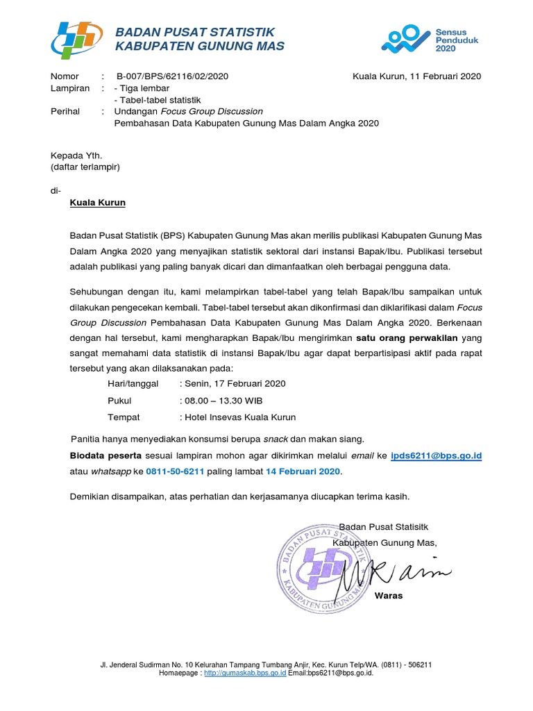 Surat Undangan FGD 2020 - SOPD | PDF