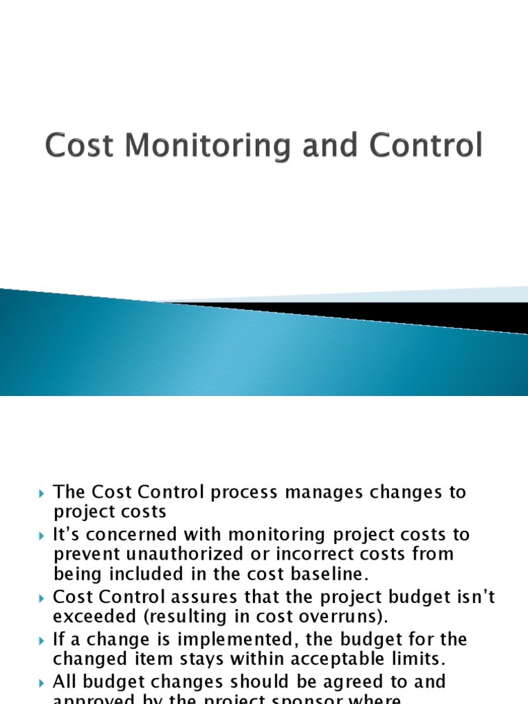 Cost Monitoring and Control | PDF