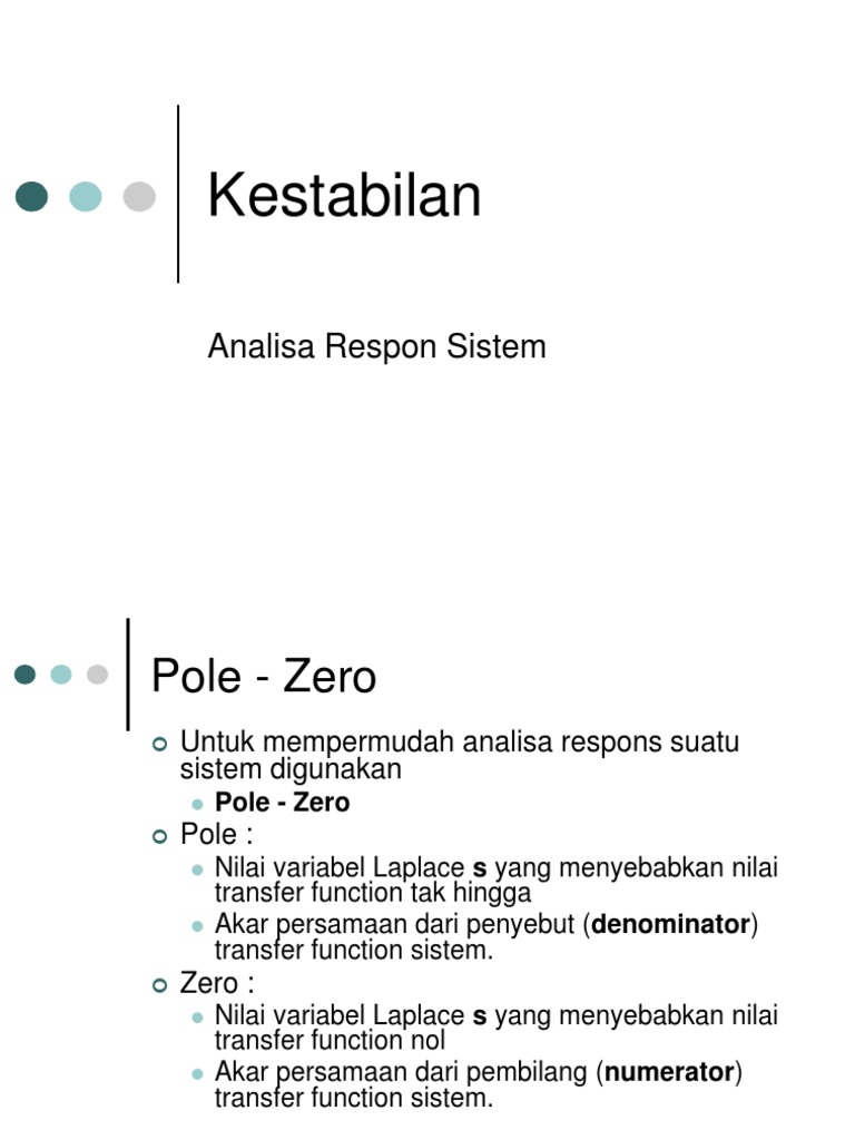 Analisis Kestabilan Sistem | PDF Analisis Kestabilan Sistem | PDF