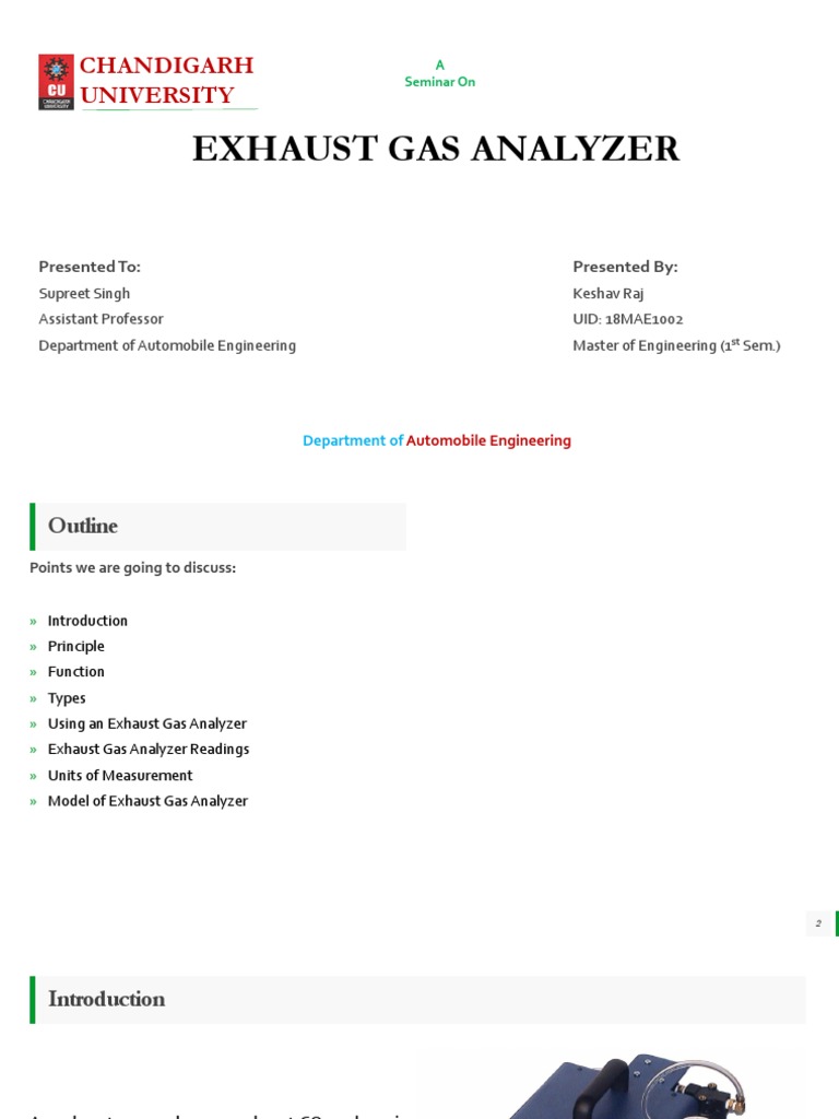 Exhaust Gas Analyzers Explained | PDF | Technology & Engineering