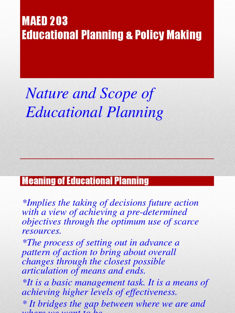 MAED 203 - Educational Planning & Policy - Presentation | PDF | Career & Growth | Finance ...