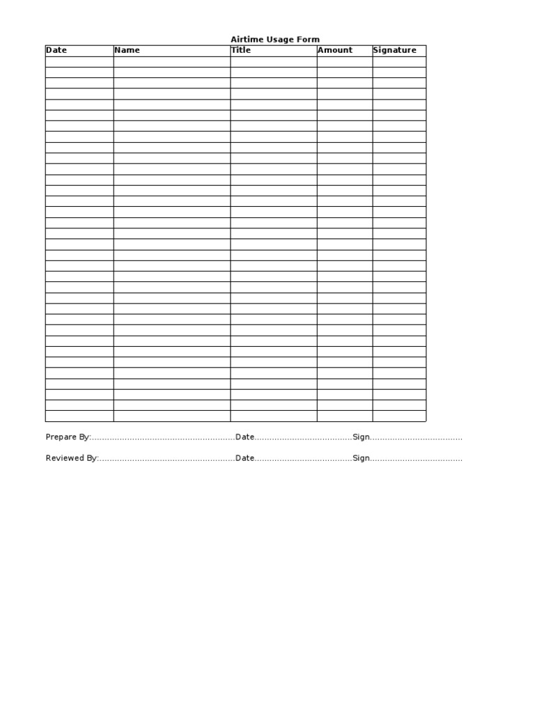 Airtime Form | PDF
