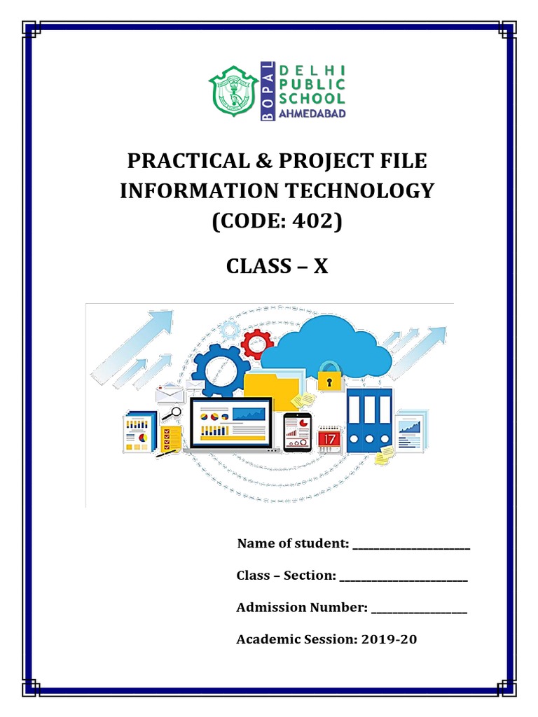 Cover Page and Certificate For Class-10 IT PDF | PDF
