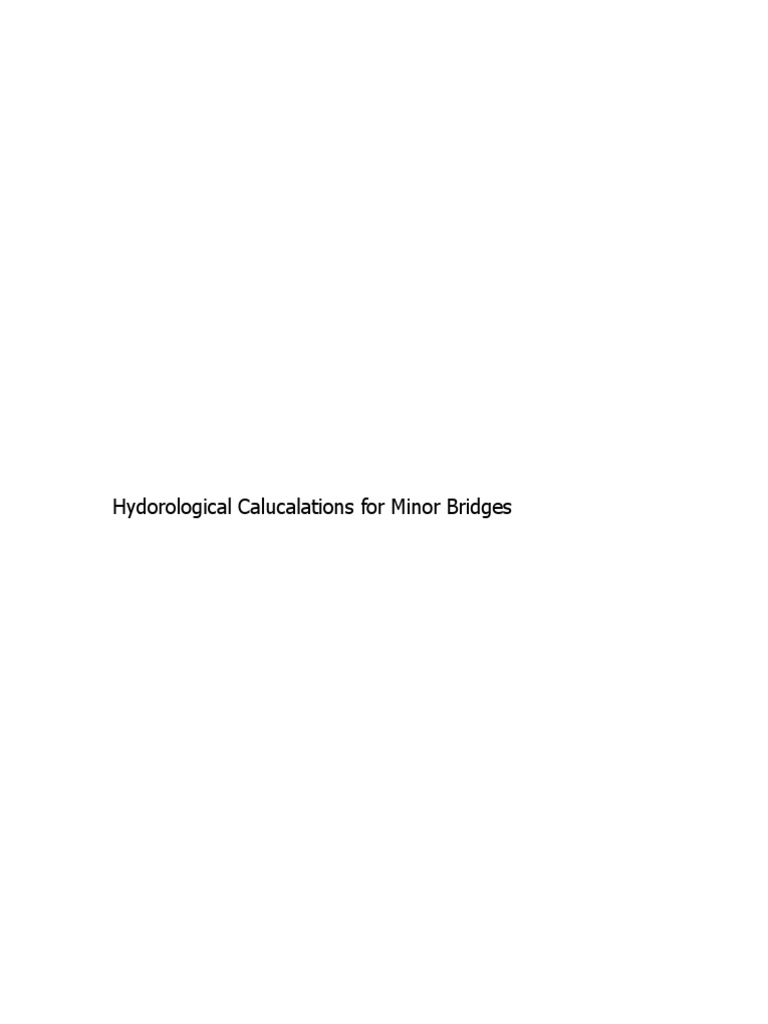 Hydrological calculations for minor bridge | PDF