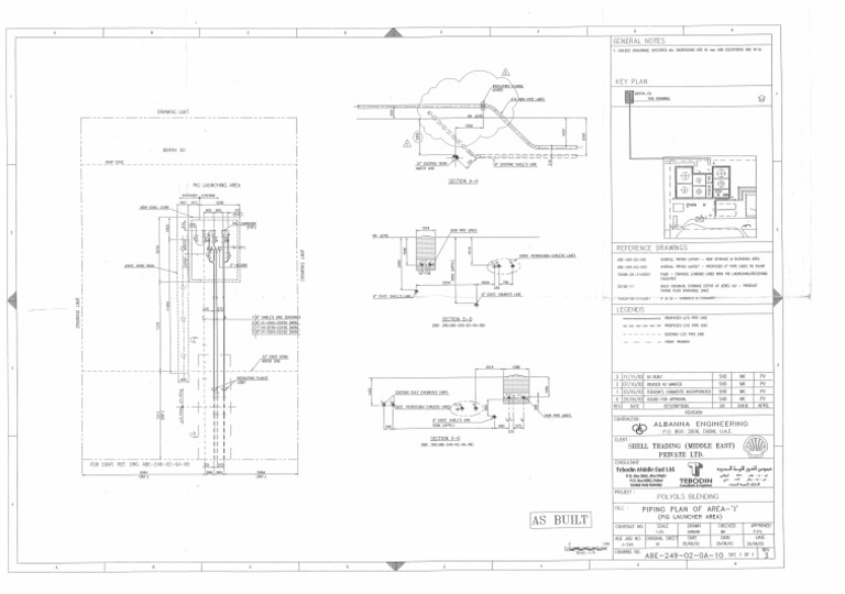 Jetty Piping Details As Built DWG | PDF