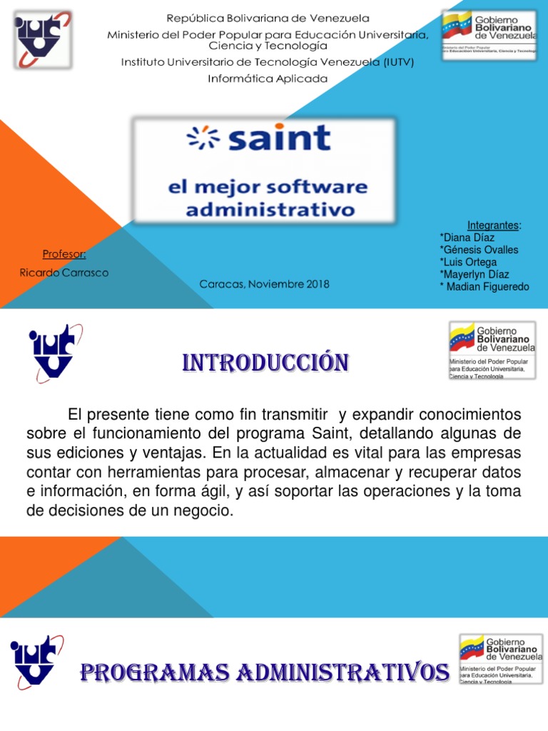 Presentacion Sistema Saint | PDF