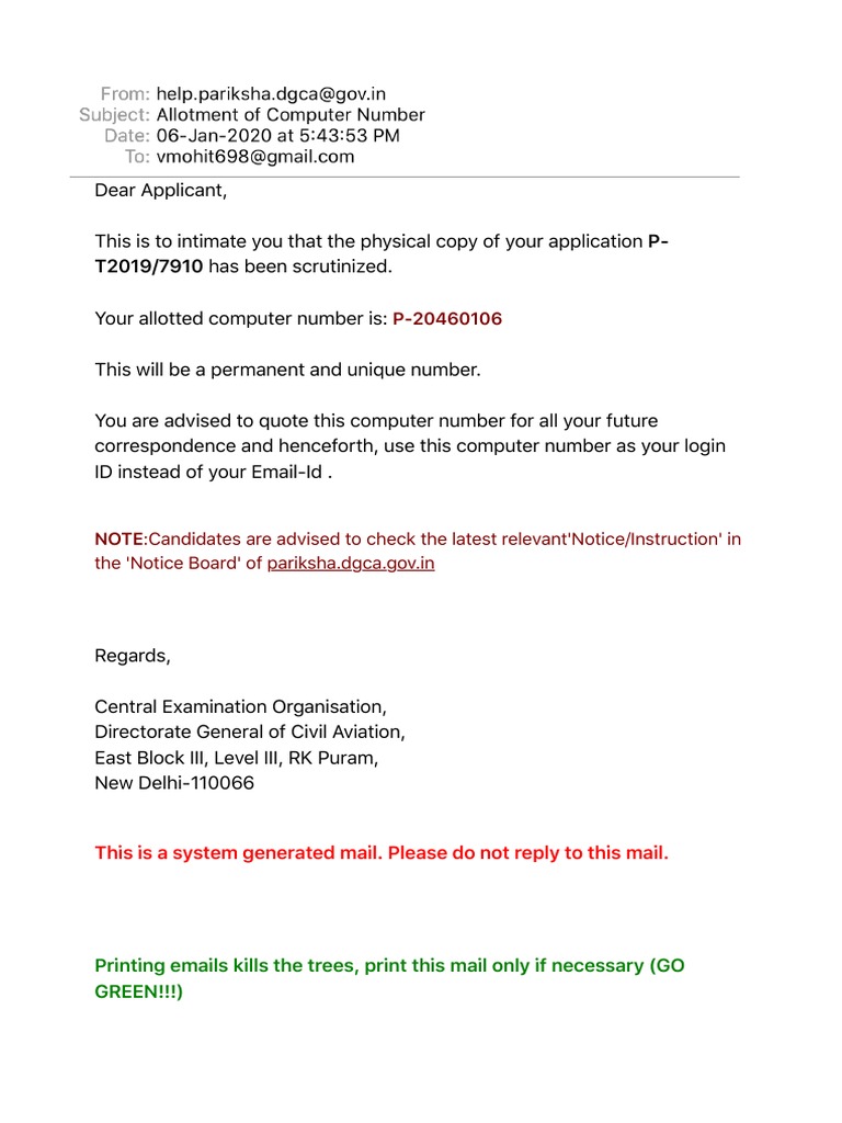 DGCA Exam Application Update | PDF | Finance & Money Management ...