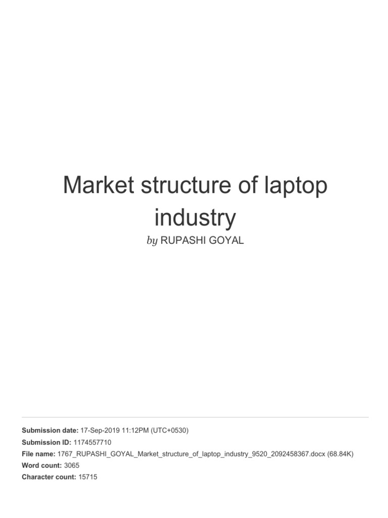 Market Structure of Laptop Industry PDF | PDF