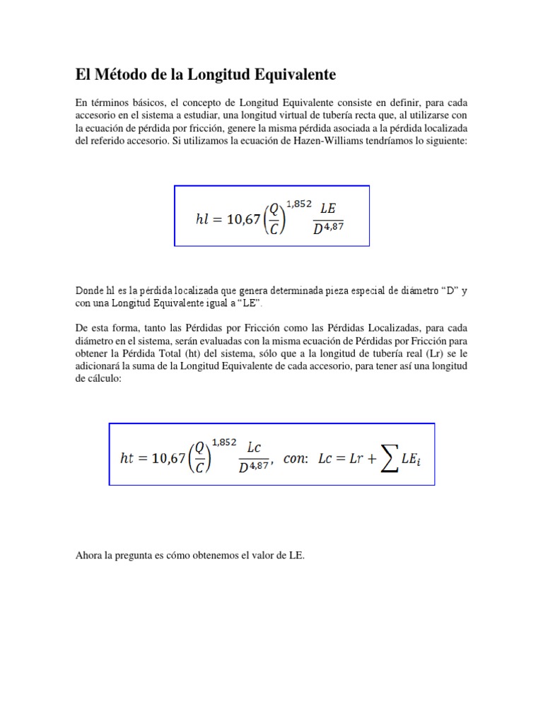 Longitud Equivalente en Tuberías | PDF | Ciencia y matemáticas