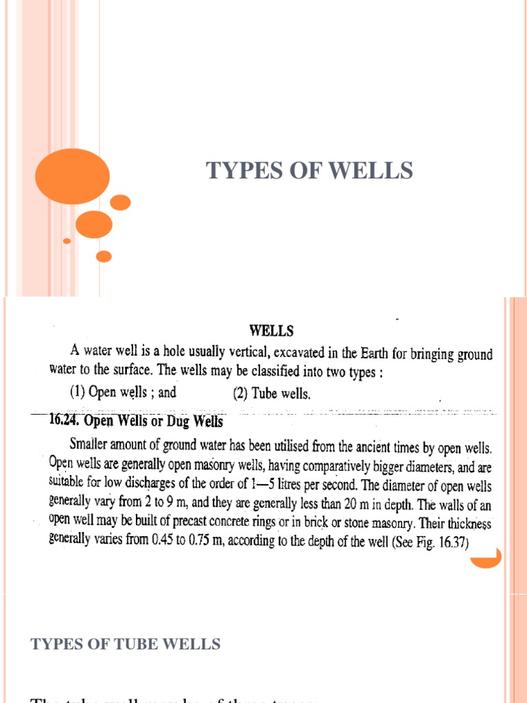 Types of Wells | PDF