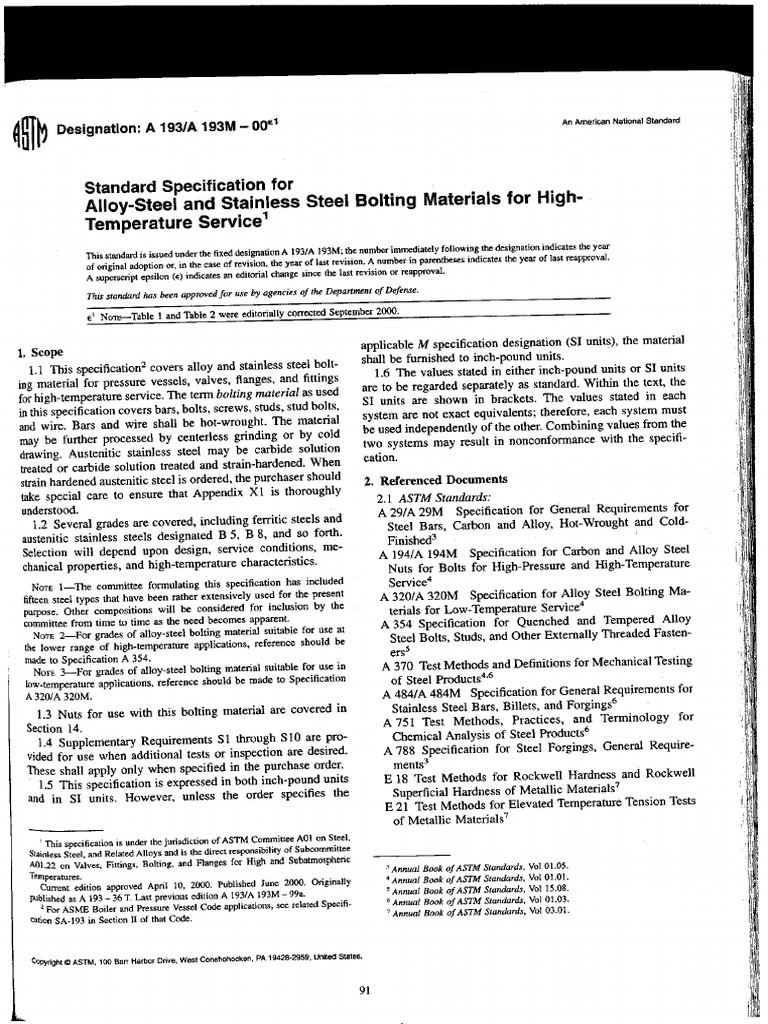 Astm A193 - A193m | PDF
