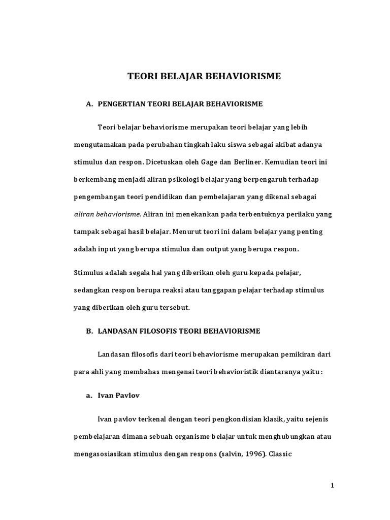 BEHAVIORISME | PDF