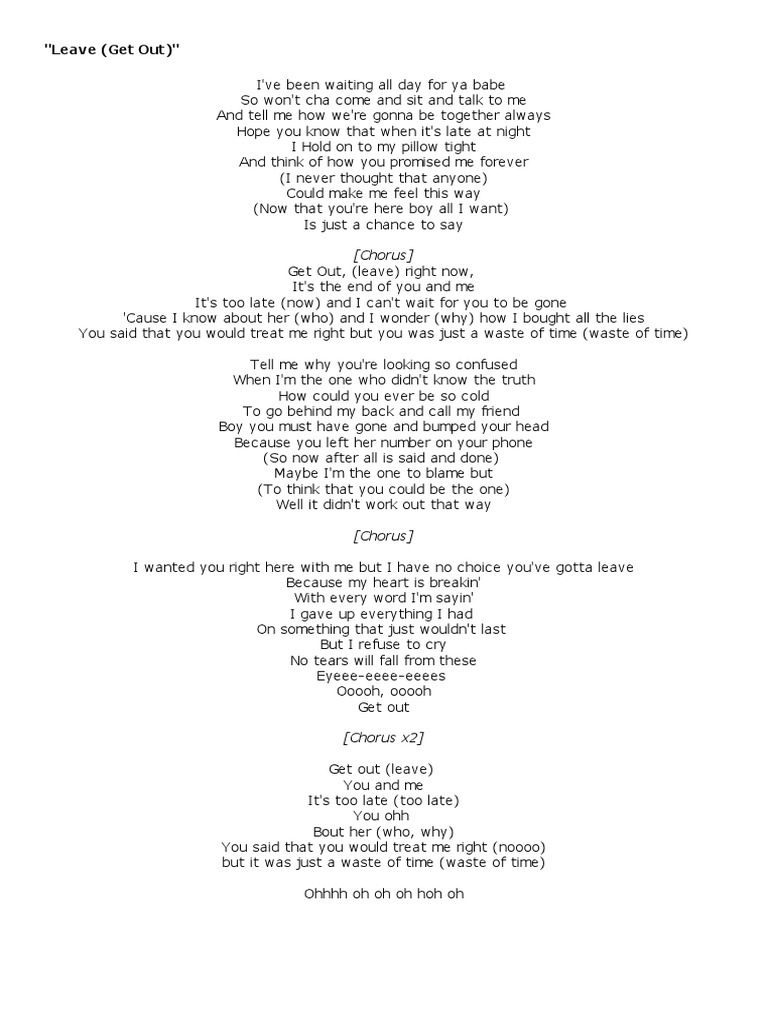 JOJO LYRICS - Leave (Get Out) | PDF