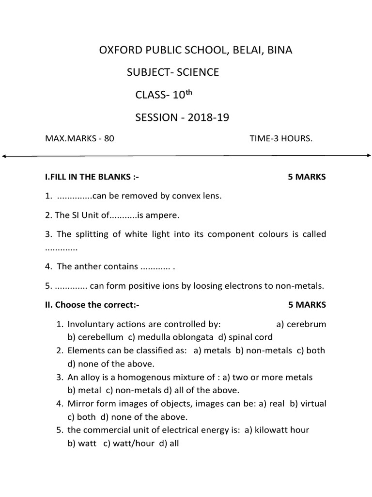 10 TH Science | PDF | Science & Mathematics