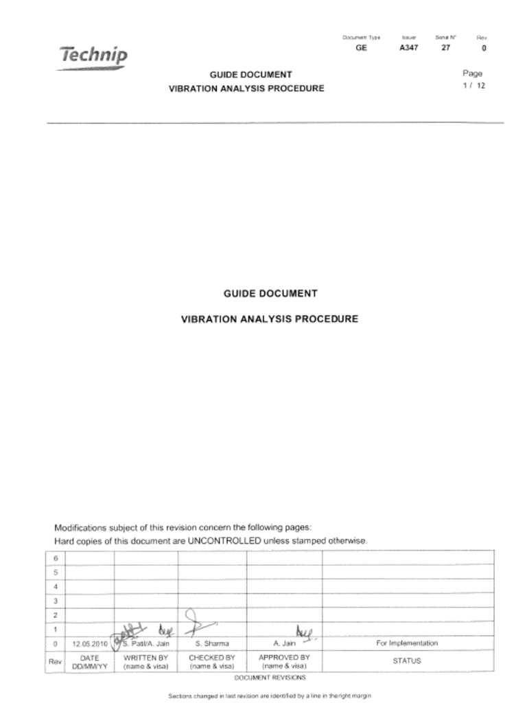 Guide Document - Vibration Analysis | PDF