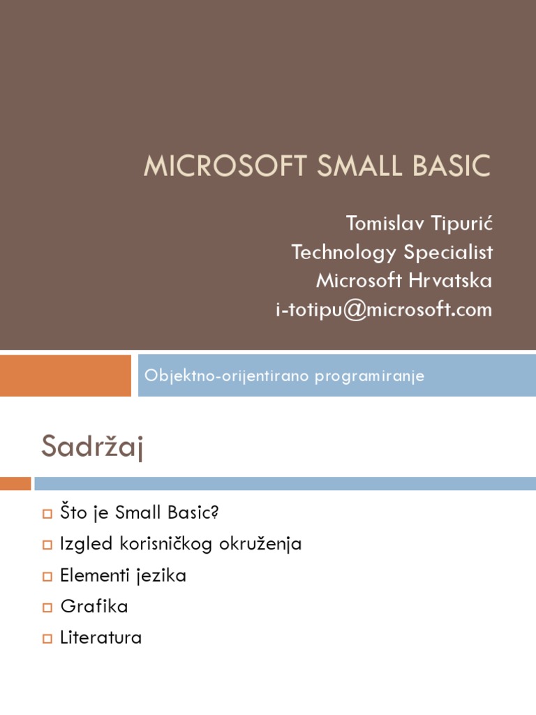 Microsoft Small Basic | PDF