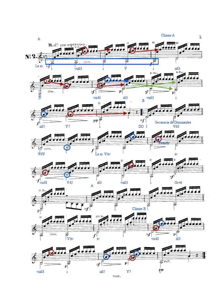 Análisis Matteo Carcassi Estudio No. 2 Op. 60 | PDF