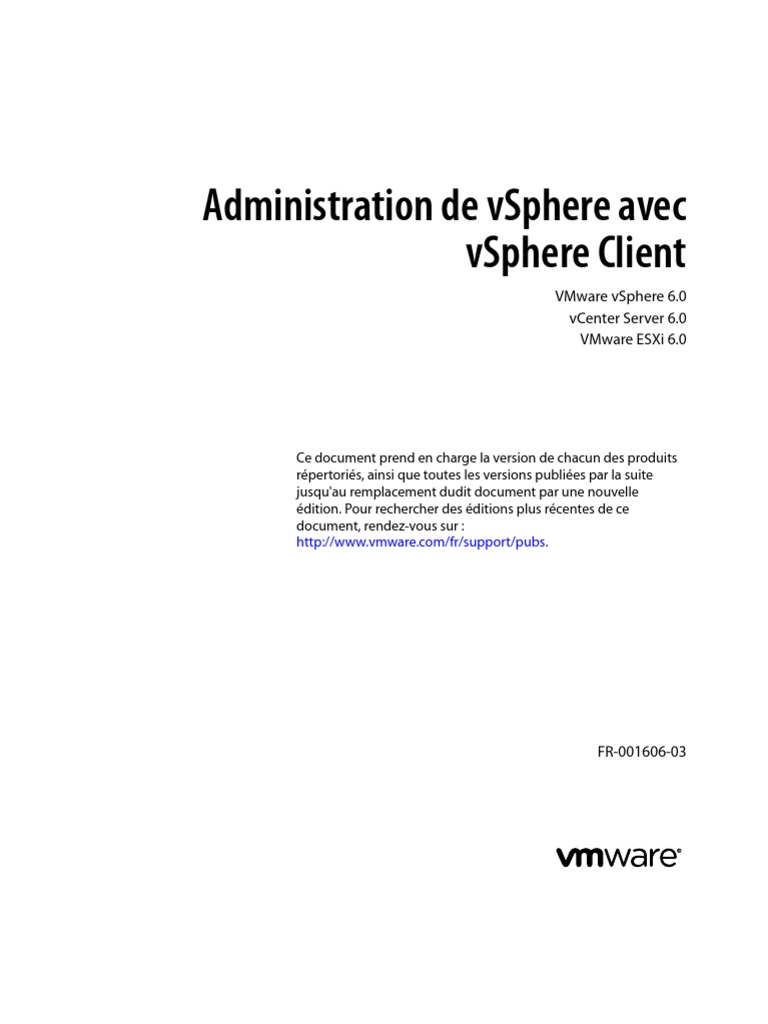 Vsphere Esxi Vcenter Server 60 Client Administration Guide PDF | PDF