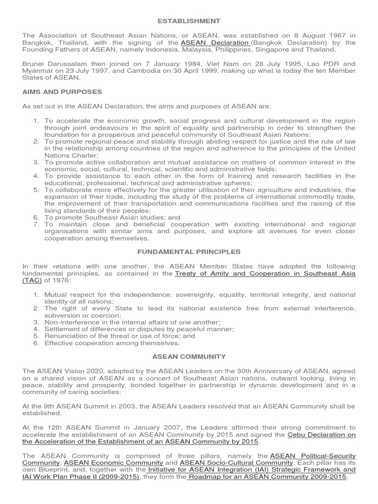 Asean Documents | PDF | Politics | Social Science