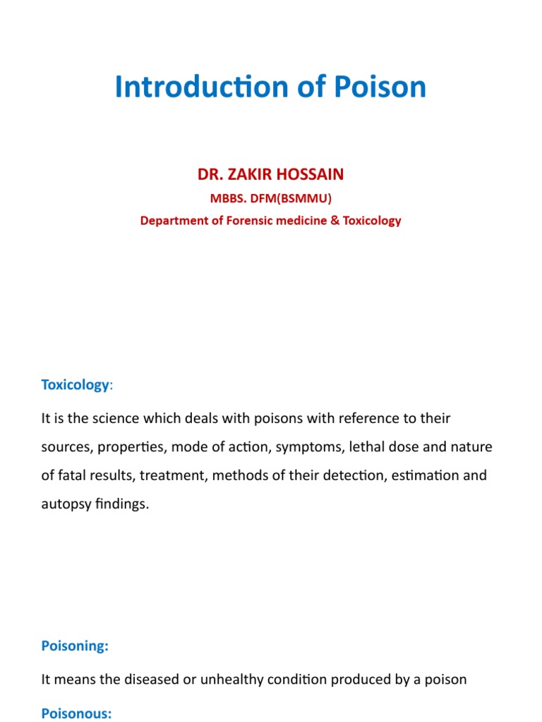 Overview of Poisoning and Its Management | PDF | Wellness