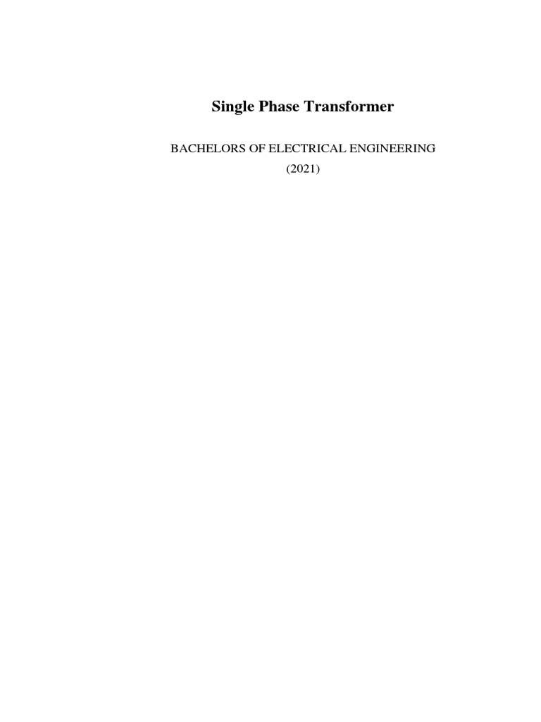 Single Phase Transformer | PDF