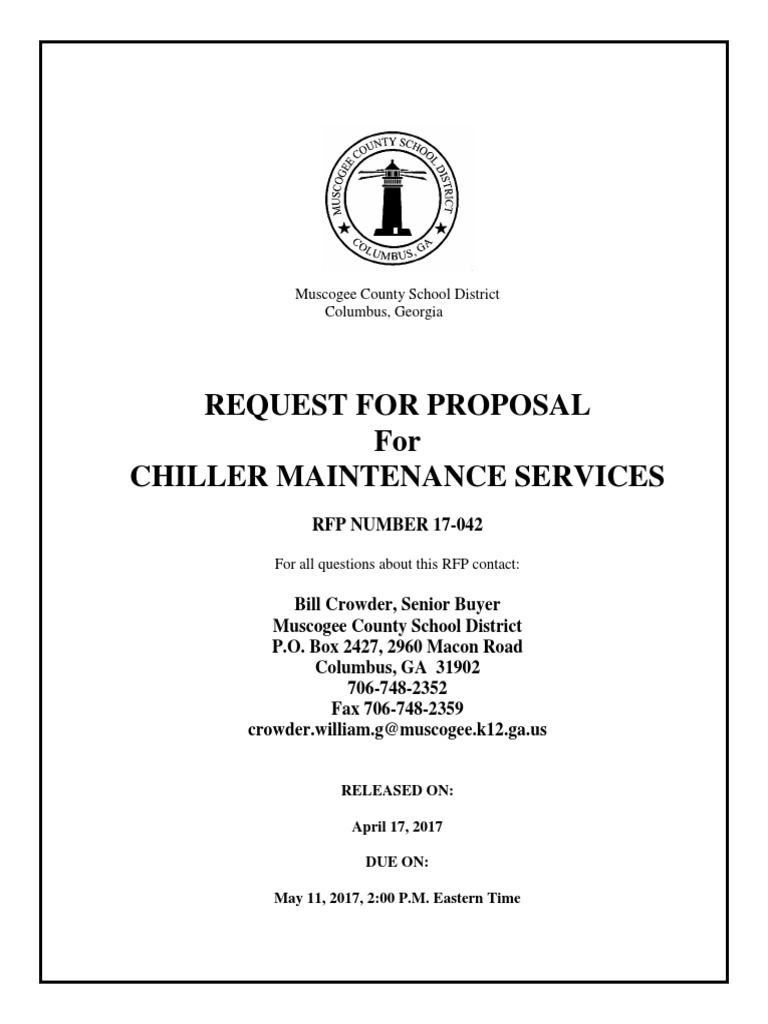 REQUEST FOR PROPOSAL For CHILLER MAINTEN PDF | PDF