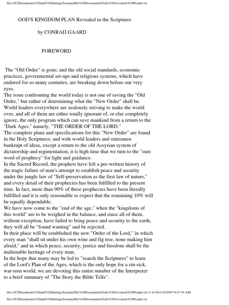 Gods Covenant People by Conrad Gaard | PDF | Abraham | Atonement In ...