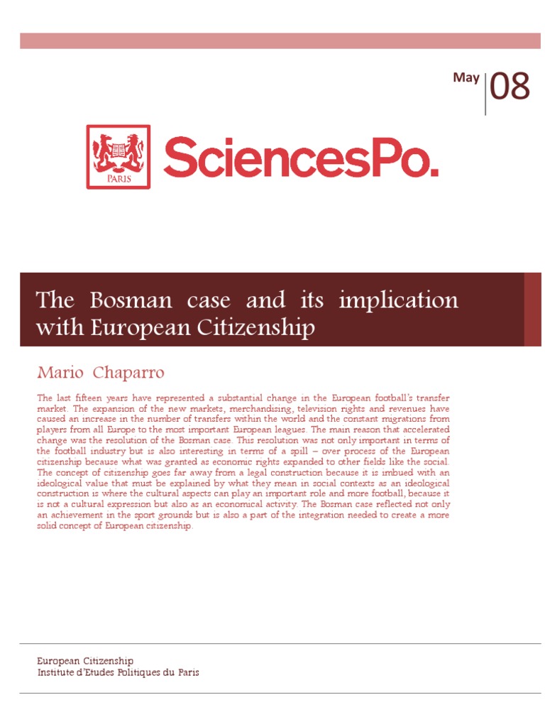 The Bosman Case and Its Implication With European Citizenship | PDF ...
