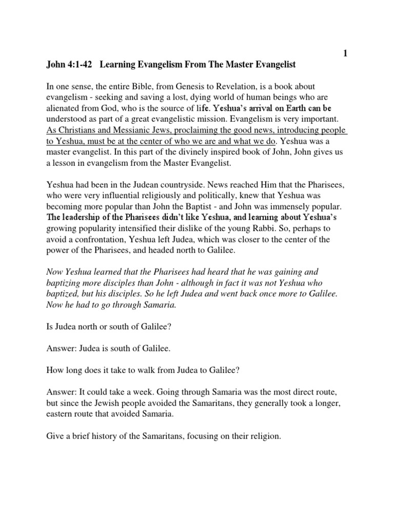 John 4 Study Guide | PDF | Samaritans | Revelation